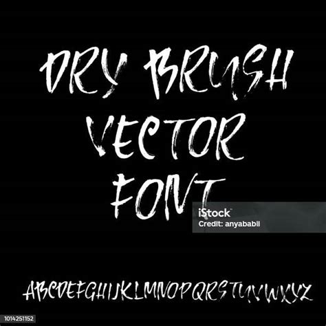 손으로 그려 현대 드라이 브러쉬 레터링 그런 지 스타일 알파벳입니다 필기체 폰트입니다 벡터 일러스트입니다 건조한에 대한 스톡