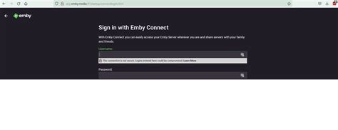 Sign In With Emby Connect IS NOT SECURE Web App Emby Community