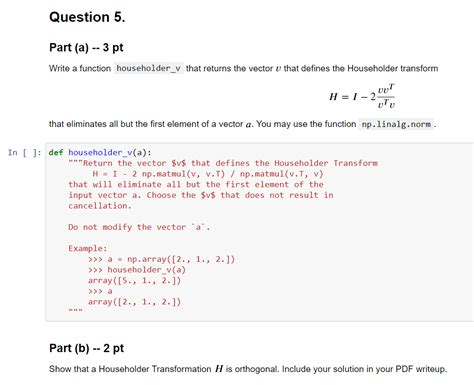 Solved Question 5 Part A 3 Pt Write A Function
