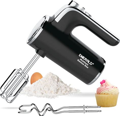 EMERALD Hand Mixer 400Watts 5 Speed Pulse Button Beater Dough Hooks