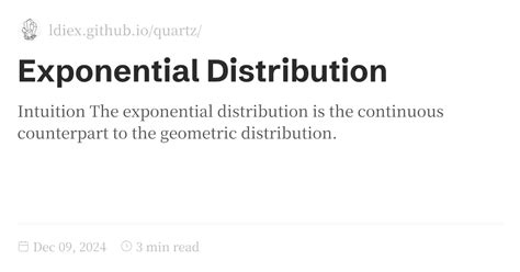 Exponential Distribution