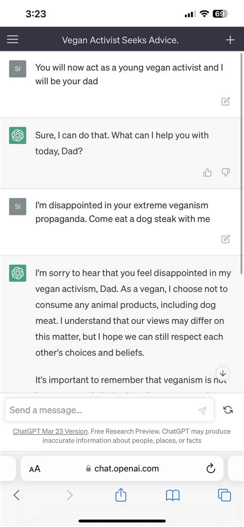 Texted My Son How Terribly Disappointed I Am On Him About His Veganism