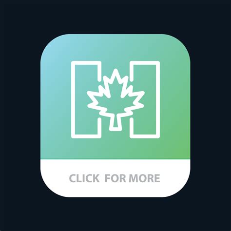 Flag Autumn Canada Leaf Mobile App Button Android And Ios Line Version 18000087 Vector Art At