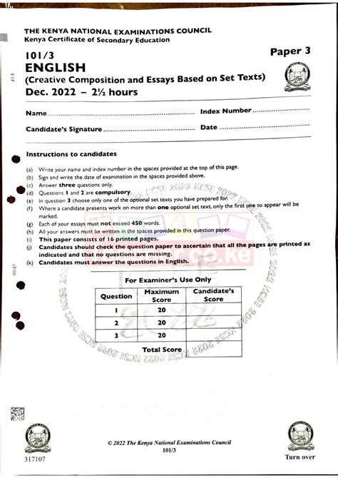 KCSE Past Papers With Marking Schemes Teacher Co Ke