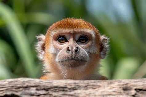 Close Up Portrait Of A Curious Monkey Stock Illustration Illustration