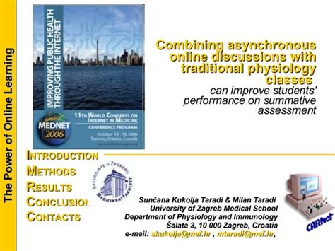 Combining Asynchronous Online Discussions With Traditional Physiology Classes Ppt
