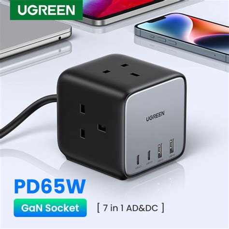 Ugreen Gan Power Socket Diginest Pro 65w Usb C Charging Station 7 In