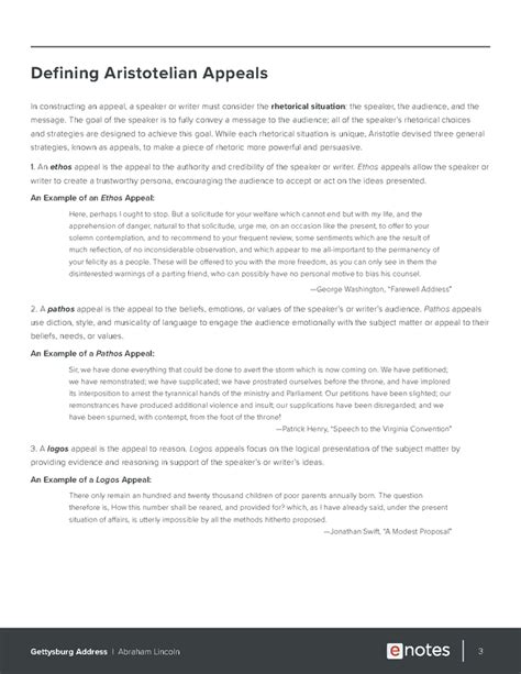 The Gettysburg Address Rhetorical Analysis Activity