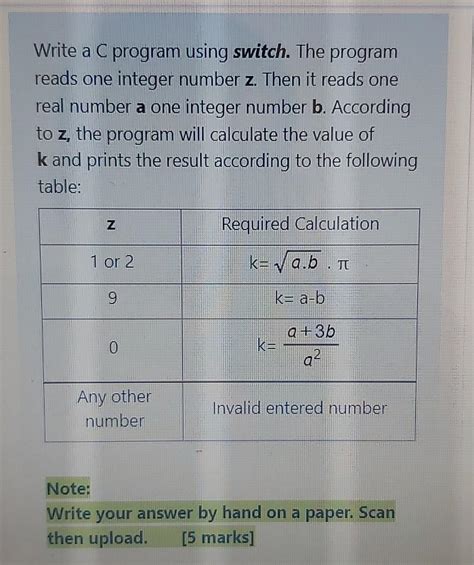 Solved Write A C Program Using Switch The Program Reads One
