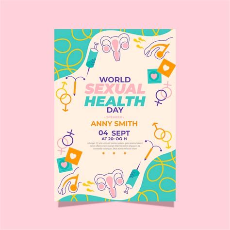 Free Vector Flat World Sexual Health Day Vertical Flyer Template