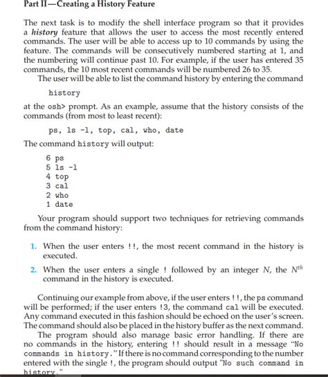 Solved Programming Projects Project UNIX Shell And History Chegg