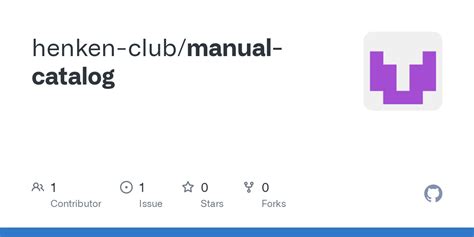 GitHub Henken Club Manual Catalog