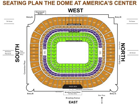 Seating Plan The Dome Americas Center Parking Map Ticket Price