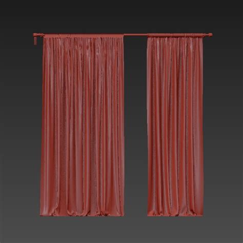 넓은 흰색 얇은 명주 그물 커튼 3d 모델 19 Max Free3d