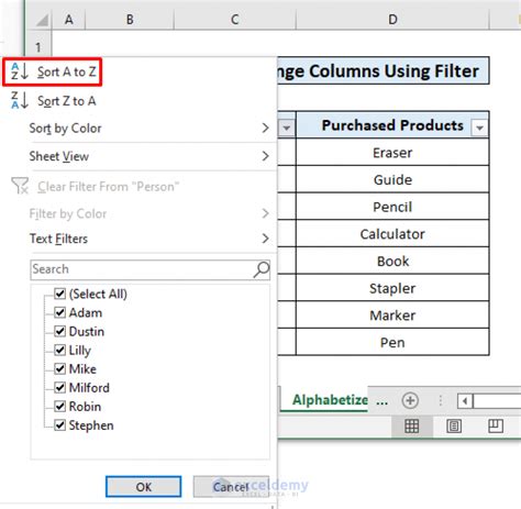 How To Rearrange Columns Alphabetically In Excel 5 Methods