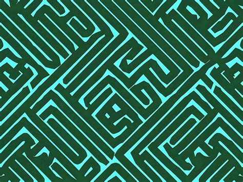 Seamless And Symmetrical Geometric Background Pattern In Shades Of Dark Green Premium Ai