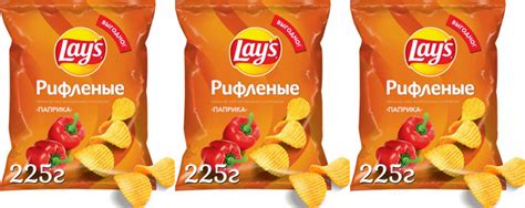 Чипсы картофельные Lay's Паприка 225 г в упаковке, комплект: 3 упаковки ...