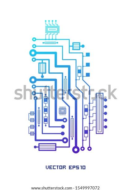 Electronic Circuit Board Chip Future Technology Stock Vector Royalty Free 1549997072