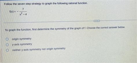 Solved Follow The Seven Step Strategy To Graph The Following