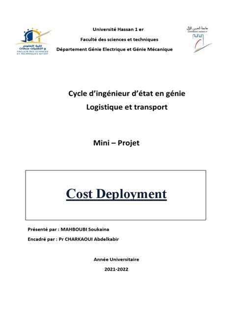 Cost Deployment Pdf Lean Production Matrice Mathématiques