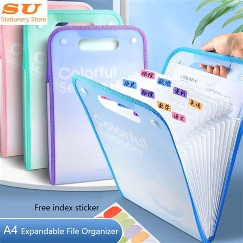 A4 Expanding File Folder Portable Documents Organizers Envelope Storage Expandable File