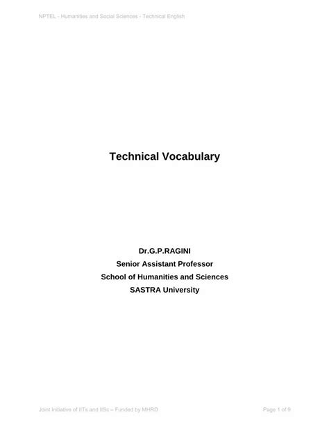 Pdf Technical Vocabulary Courses109106066module1