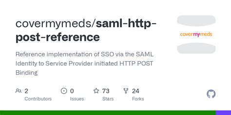 Github Covermymeds Saml Post Reference Reference Implementation Of Sso Via The Saml
