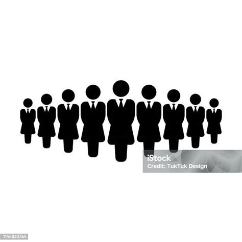 그룹 아이콘 평면 색상 그림 문자 그림에서 비즈니스 관리 팀에 대 한 여성 사람 기호 아바타 감독에 대한 스톡 벡터 아트 및 기타 이미지 Istock
