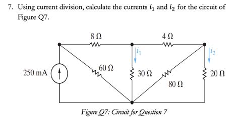 Solved Using Current Division Calculate The Currents I1 And