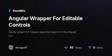Angular Wrapper For Editable Controls Stackblitz