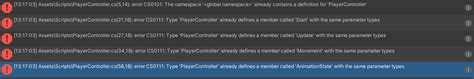 Type X Already Defines A Member Called Y With The Same Parameter Types Unity Engine