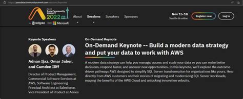Camden Iliff On Linkedin Passdatacommunitysummit Keynote Aws