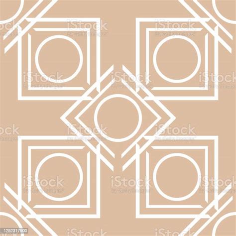 기하학적 원활한 패턴 브라운 베이지 색 배경에 화이트 프린트 0명에 대한 스톡 벡터 아트 및 기타 이미지 0명 갈색 기하 도형 Istock