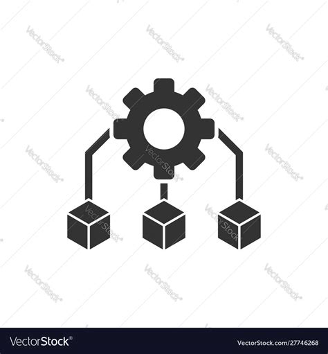 Api Technology Icon In Flat Style Algorithm Vector Image