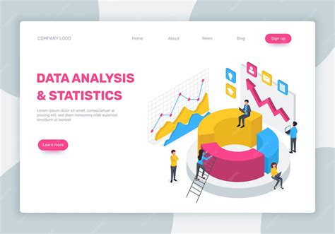 Premium Vector Data Analysis Landing Page Isometric Statistics