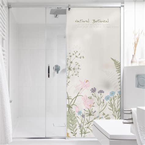 나무자전거 샤워부스겸용반투명유리창시트지 Mk 네츄럴보타니컬나무자전거 시트지 그래픽스티커 레터링전문