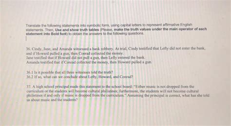 solved translate the following statements into symbolic