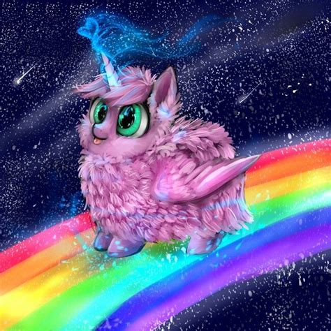 Pink Fluffy Unicorns Dancing On Rainbows Fluffle Puff