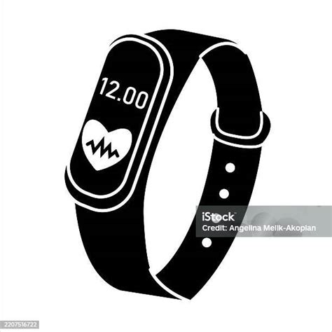 피트니스 트래커는 미니멀한 디자인의 검은색 팔찌에 심박수와 시간을 표시합니다 0명에 대한 스톡 벡터 아트 및 기타 이미지 0명 개인 장식품 공연 Istock