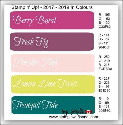 Stampin Up Rgb Codes Artofit