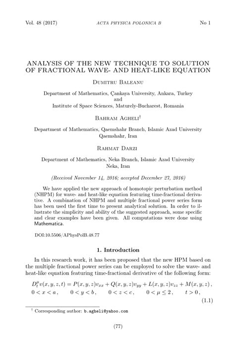 Pdf Analysis Of The New Technique To Solution Of Fractional Wave And