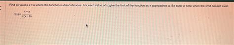 solved find all values x a where the function is
