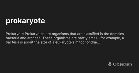 Prokaryote Obsidian Publish