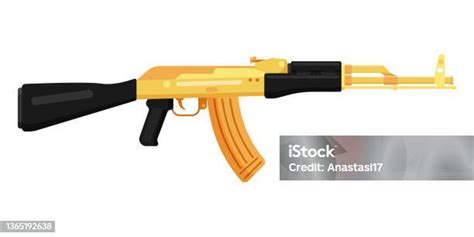 엉덩이와 러시아어 황금 Ak 47 칼라 쉬니 코프 돌격 소총 테러와 전쟁의 개념 Ak 47 소총에 대한 스톡 벡터 아트 및 기타 이미지 Ak 47 소총 금 금속 금색