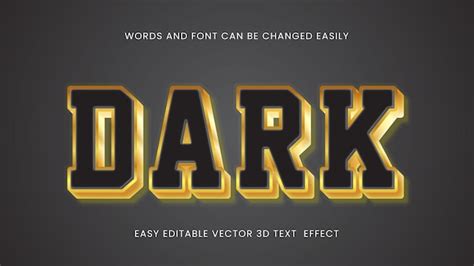 Premium Vector Dark 3d Text Style Design