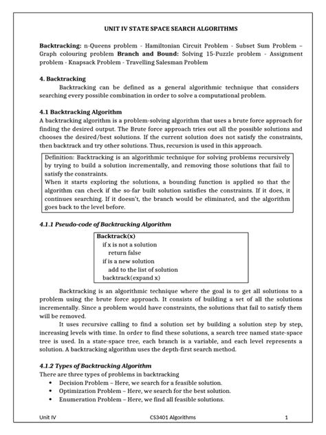 Algorithms Unit 4 Pdf Mathematical Concepts Theoretical Computer Science