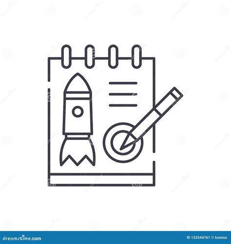 Startup Project Line Icon Concept Startup Project Vector Linear Illustration Symbol Sign