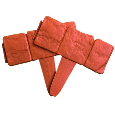10pc Orange Red Garden Fence Edging Cobbled Stone Grandado