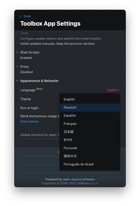 Toolbox App 1 20 Is Now Available In 9 Languages The Jetbrains Blog