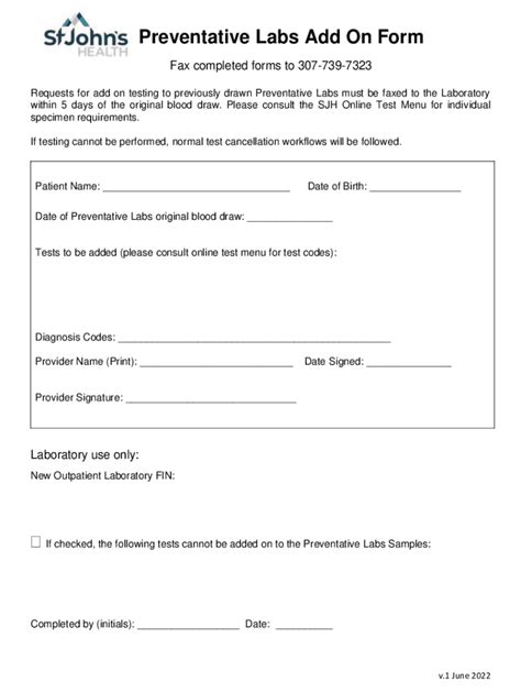 Fillable Online Request To Cancel Laboratory Test S Fax Email Print